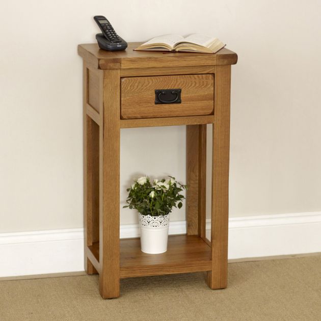 Rustic Oak Small Hall Console Table | The Furniture Market