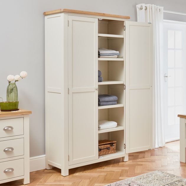 Cotswold Cream Painted Double Linen Storage Cupboard | The Furniture Market