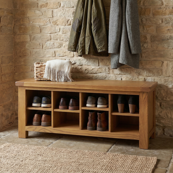 Oak Shoe Storage and Benches | Oak Hallway Furniture | Oak Furniture ...