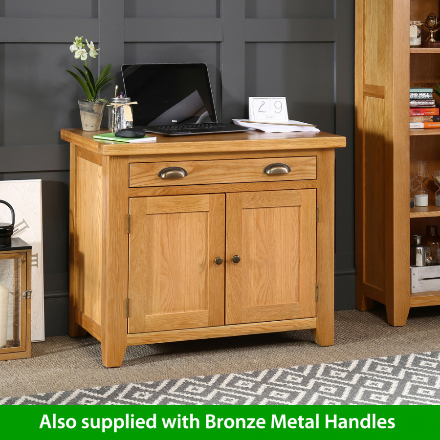 Cheshire Oak Hideaway Home Office Computer Desk | The Furniture Market