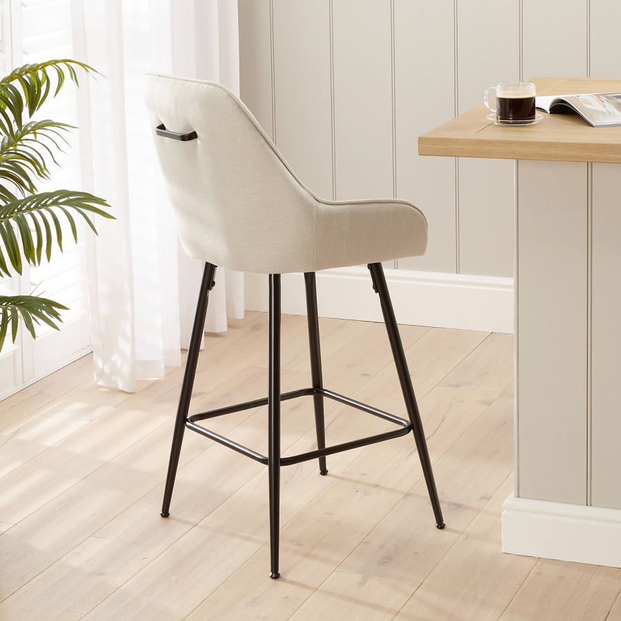 Cooper Natural Linen Fabric Kitchen Counter Bar Stool | The Furniture ...