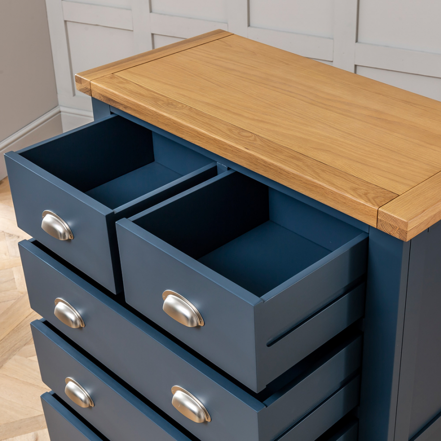 Westbury Blue Tall Painted 2 over 4 Drawer Chest of Drawers | The ...