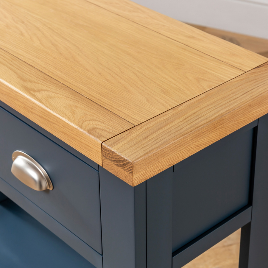 Westbury Blue Painted 2 Drawer Hall Console Table | The Furniture Market