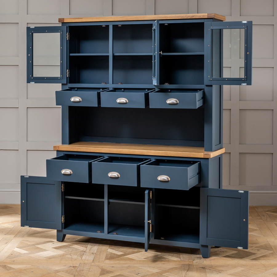 Westbury Blue Painted Large Glazed Dresser | The Furniture Market
