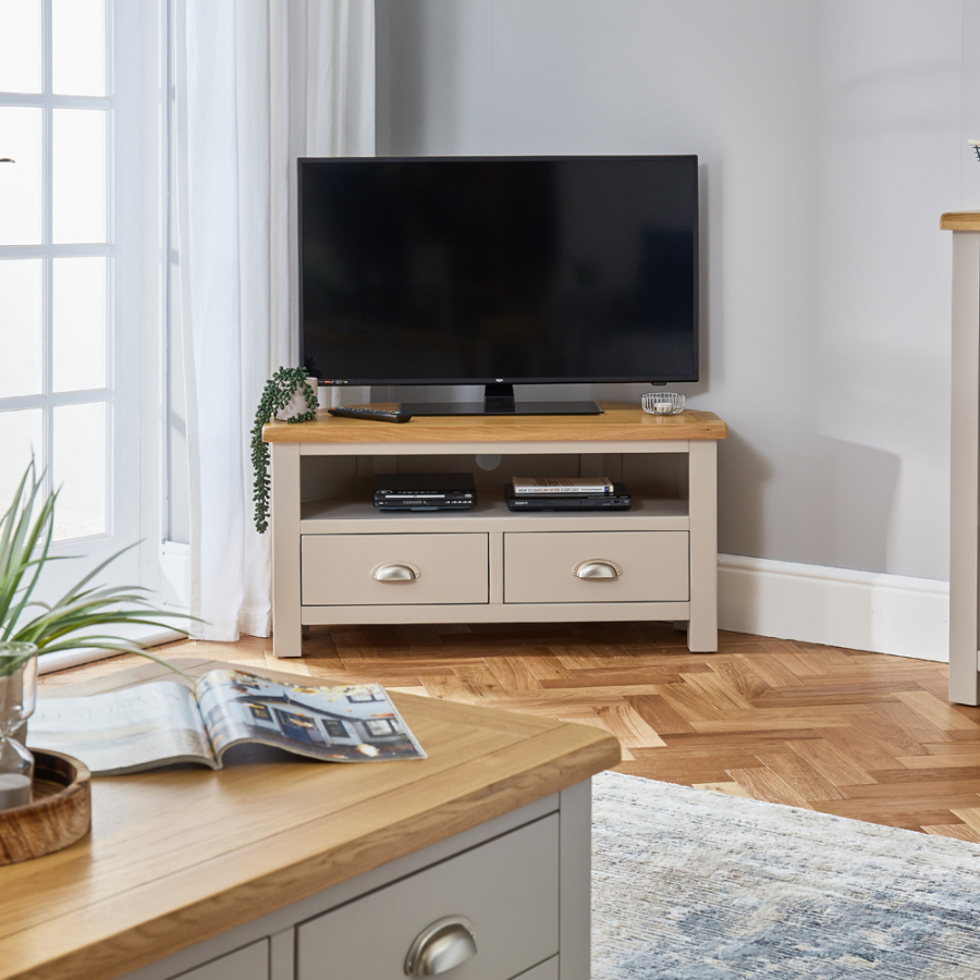 Cotswold Grey Painted Corner TV Unit – Up to 50” TV Size | The ...