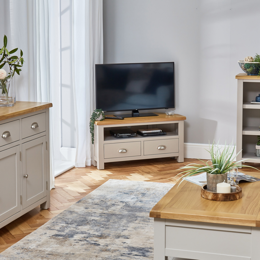 Cotswold Grey Painted Corner TV Unit – Up to 50” TV Size | The ...