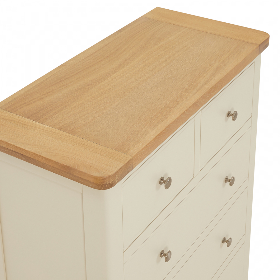 Marbury Cream Painted 2 over 3 Drawer Chest | The Furniture Market