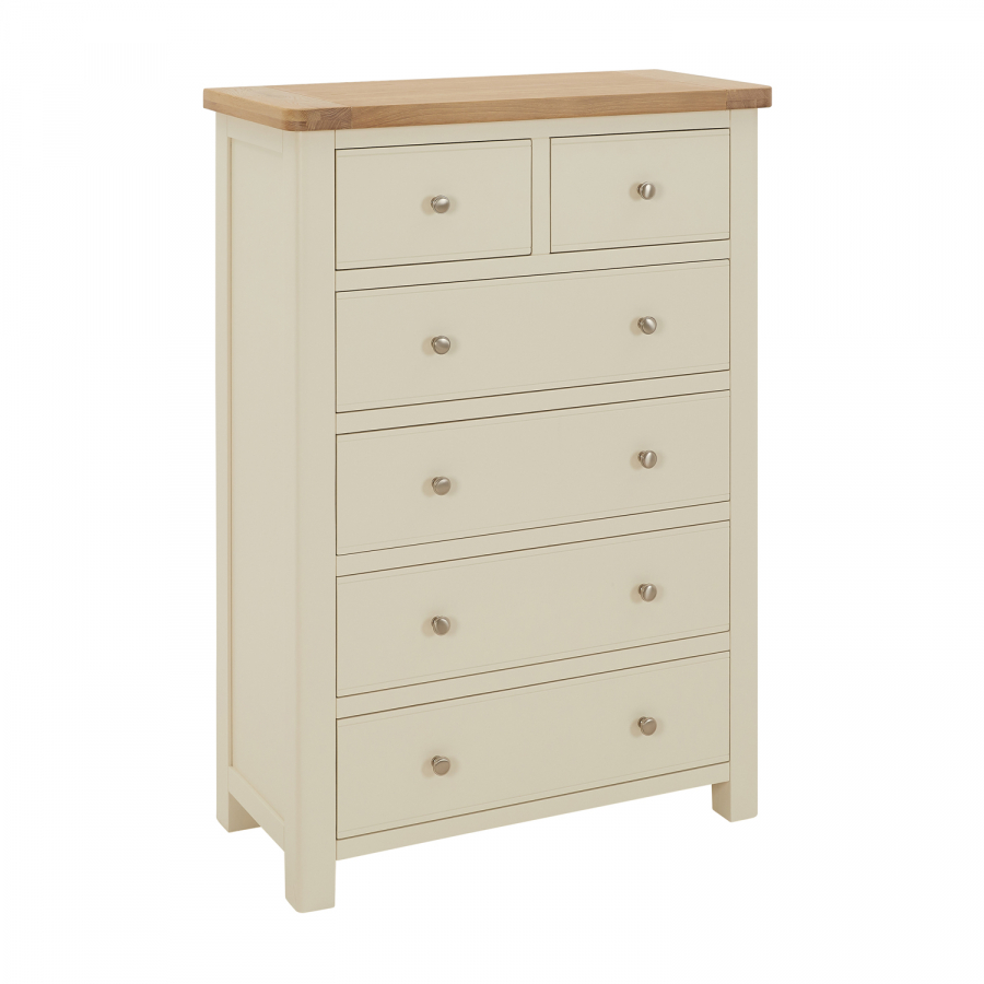 Marbury Cream Painted 2 over 4 Drawer Chest | The Furniture Market