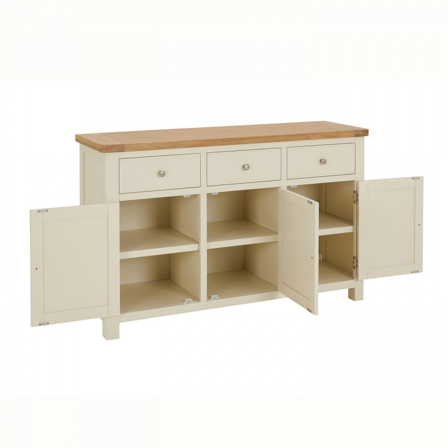 Marbury Cream Painted Large 3 Drawer 3 Door Sideboard | The Furniture ...