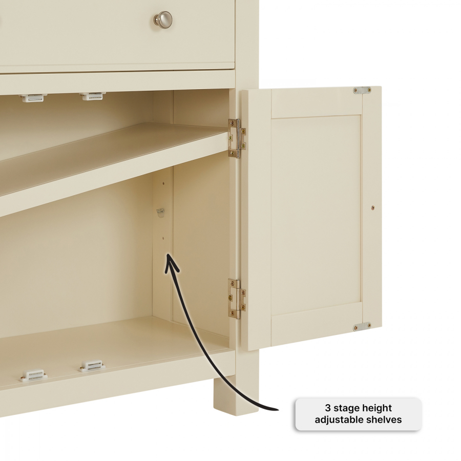 Marbury Cream Painted Compact Small Sideboard | The Furniture Market