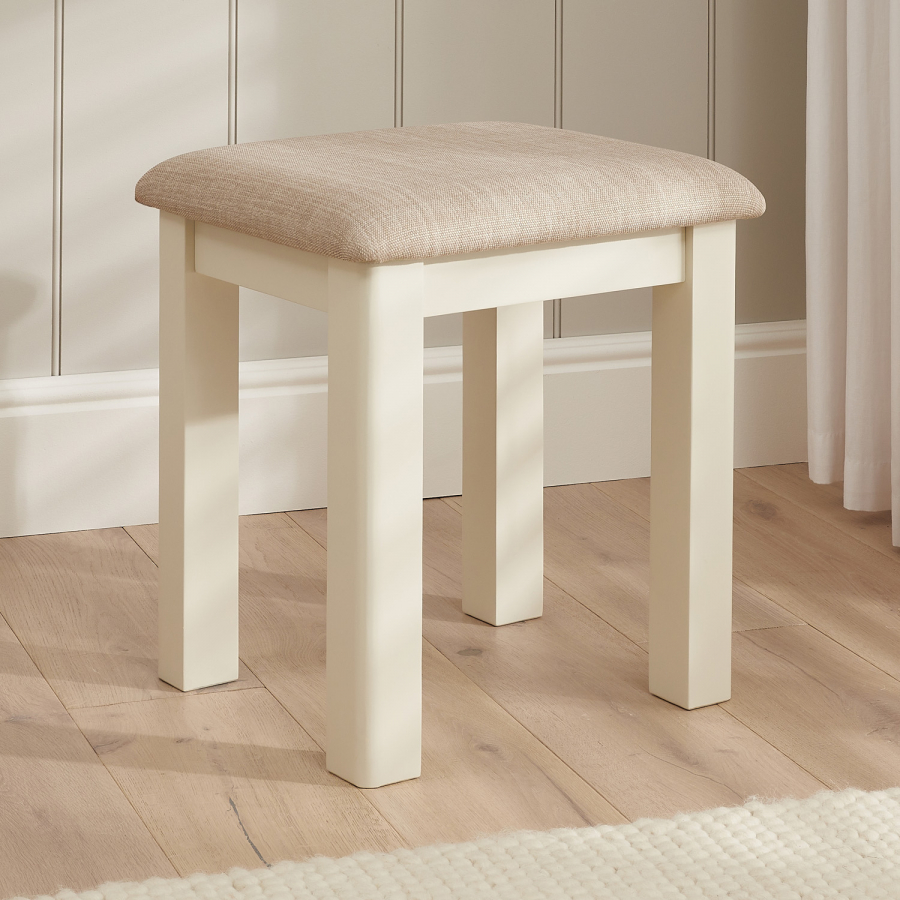 Marbury Cream Painted Twin Pedestal Dressing Table Set with Stool | The ...