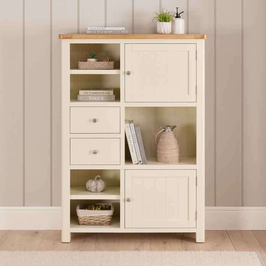 Marbury Cream Painted High Open Display Shelf Unit Bookcase | The ...