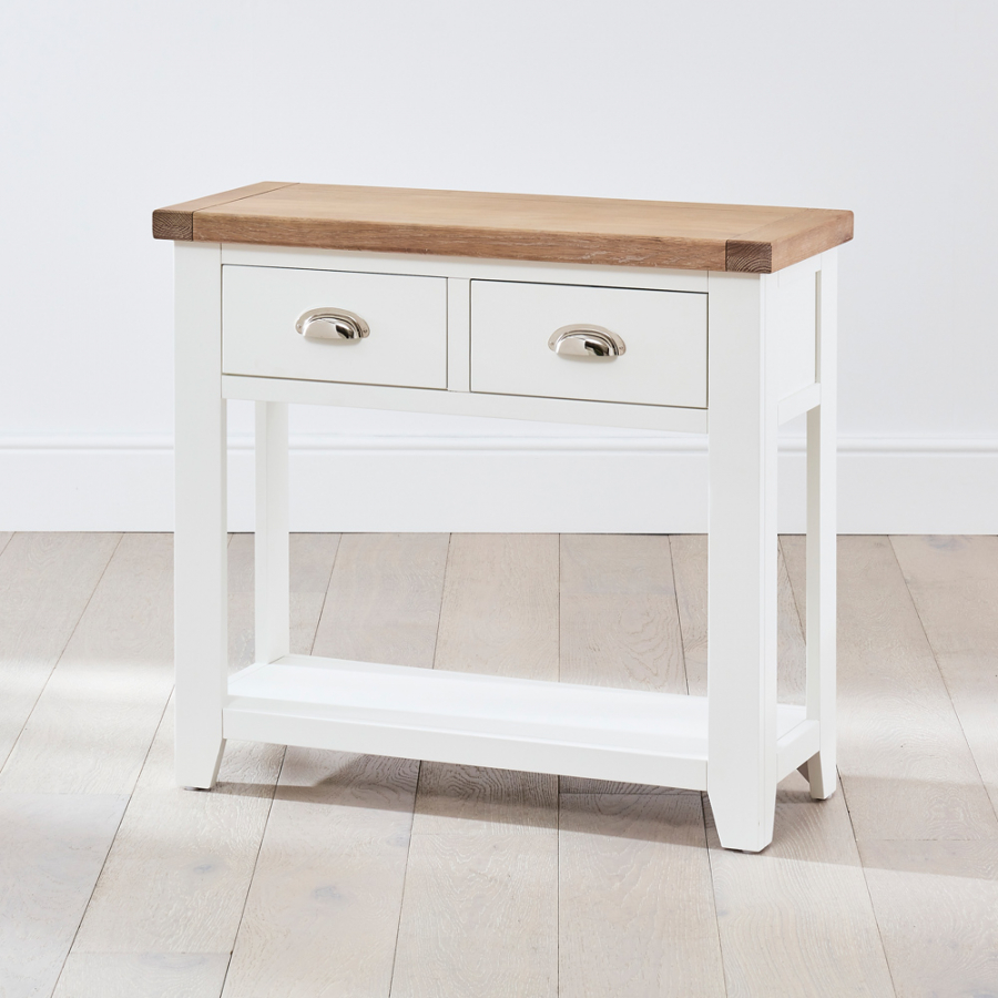 Cheshire White Painted 2 Drawer Hall Console Table | The Furniture Market
