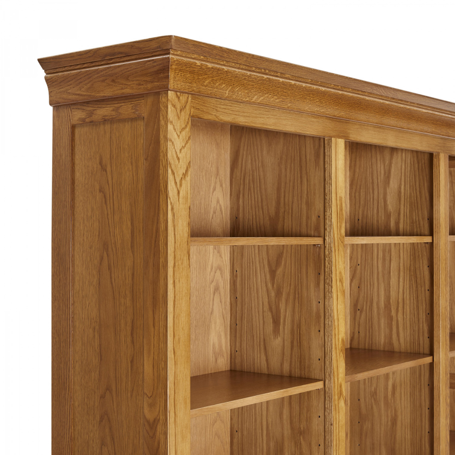 French Louis Oak Extra Large Grand Library Bookcase with 3 Drawers ...