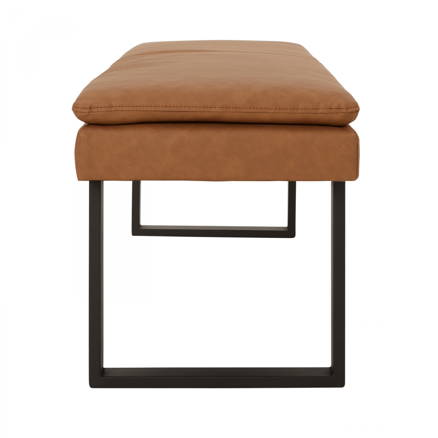 Bronx Industrial 3 Seater Bench Seat – Tan Brown Faux Leather | The ...