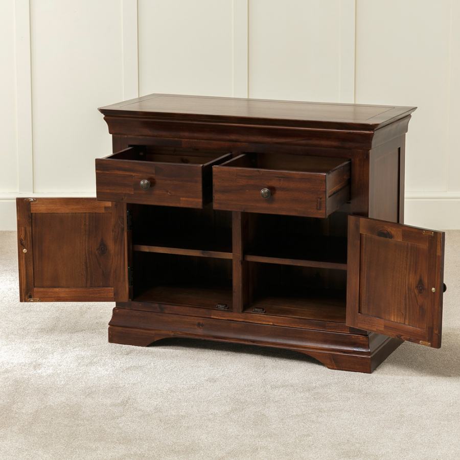 French Hardwood Mahogany Stained Small Sideboard | The Furniture Market