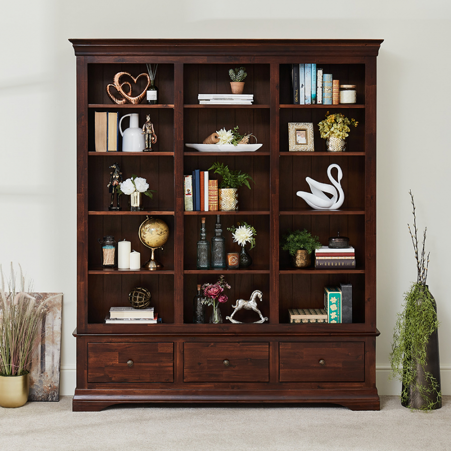 French Hardwood Mahogany Stained Extra Large Grand Library Bookcase ...
