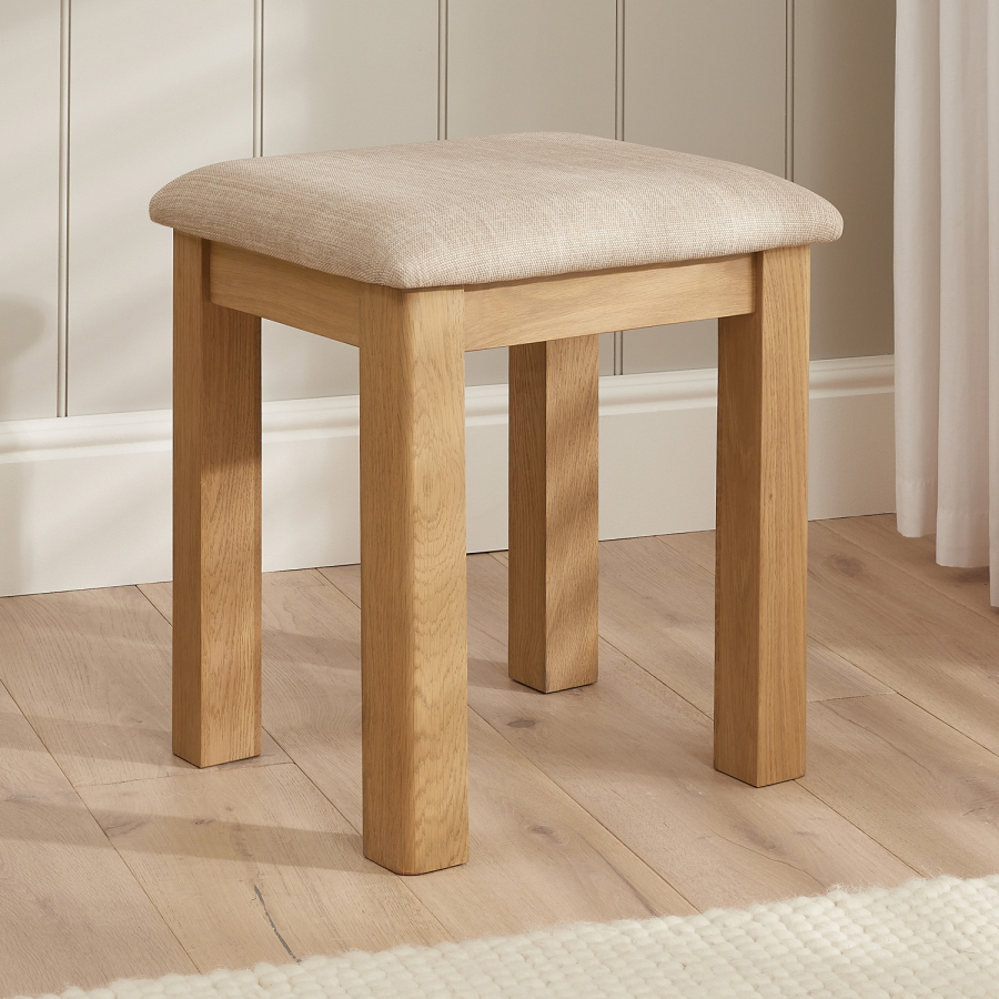 Marbury Oak Twin Pedestal Dressing Table Set with Stool | The Furniture ...