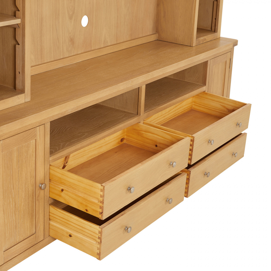 Marbury Oak XXL Widescreen TV Media Storage Grand Wall Unit - Up to 60 ...
