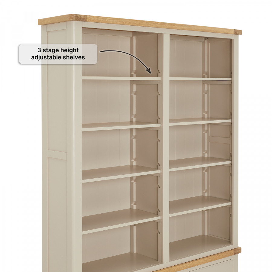 Marbury Putty Grey Painted Extra Large Grand Double Library Bookcase ...