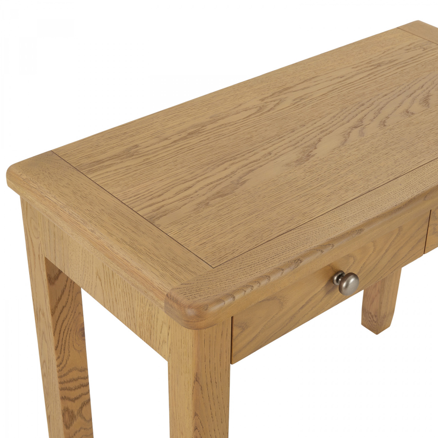 Cotswold Rustic Smoked Oak 2 Drawer Dressing Table Set with Mirror ...