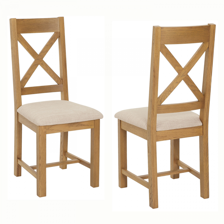 Cotswold Rustic Smoked Oak 1.8m Dining Table with Oak Dining Chairs x 6 ...