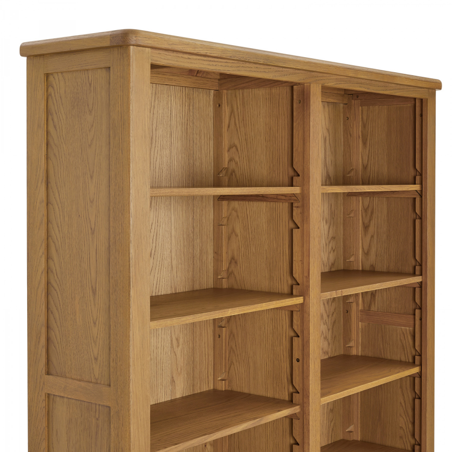 Cotswold Rustic Smoked Oak Extra Large Grand Double Library Bookcase ...