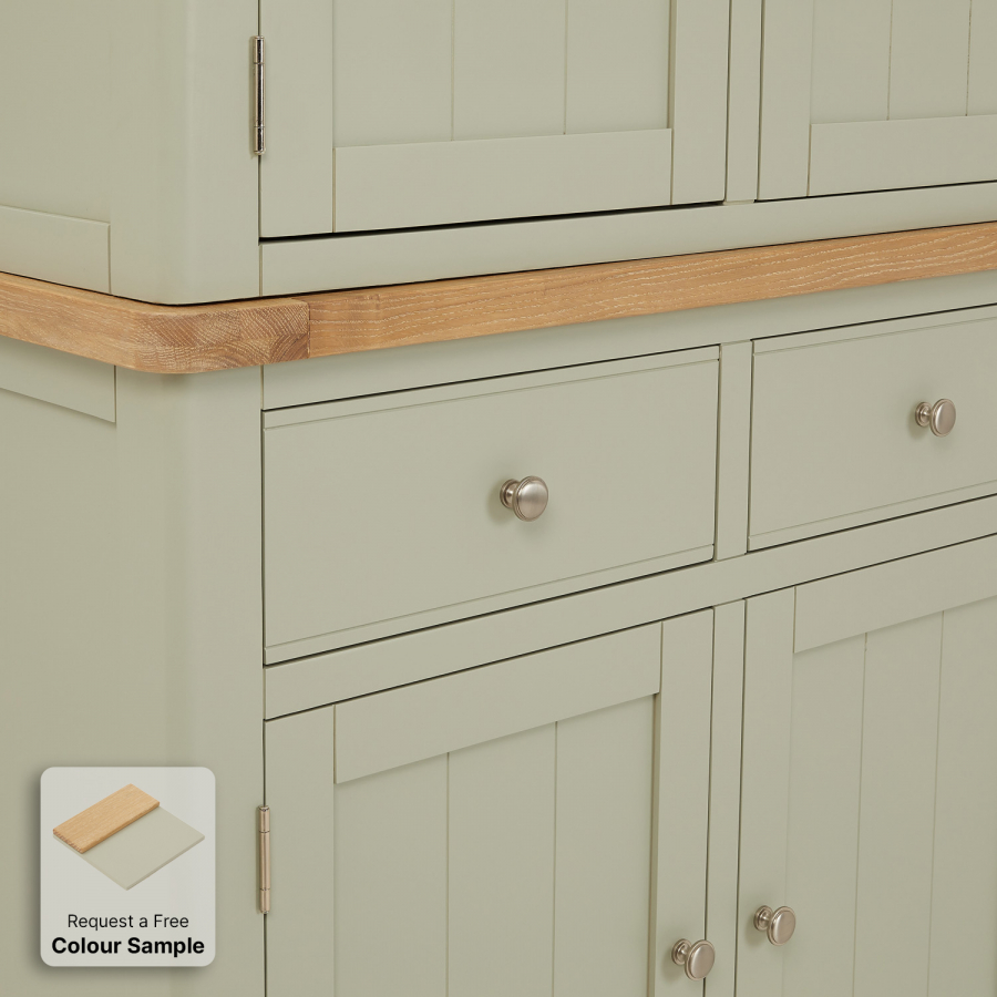 Marbury Sage Green Painted Triple Kitchen Larder Pantry Cupboard | The ...