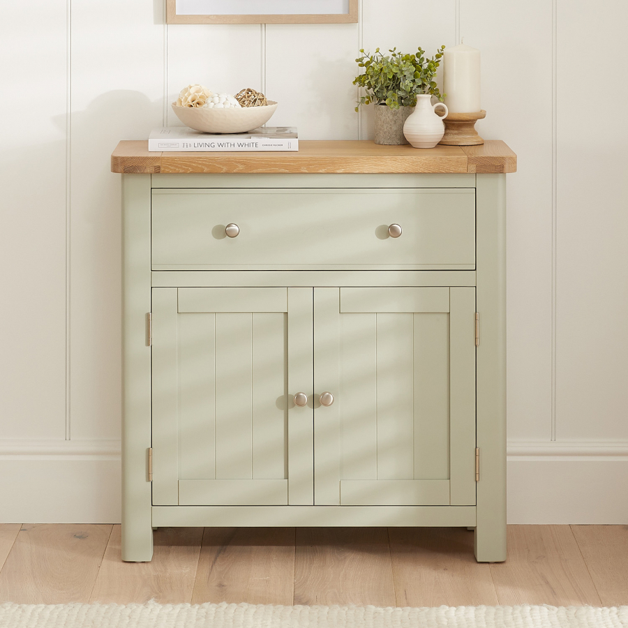 Marbury Sage Green Painted Compact Small Sideboard | The Furniture Market