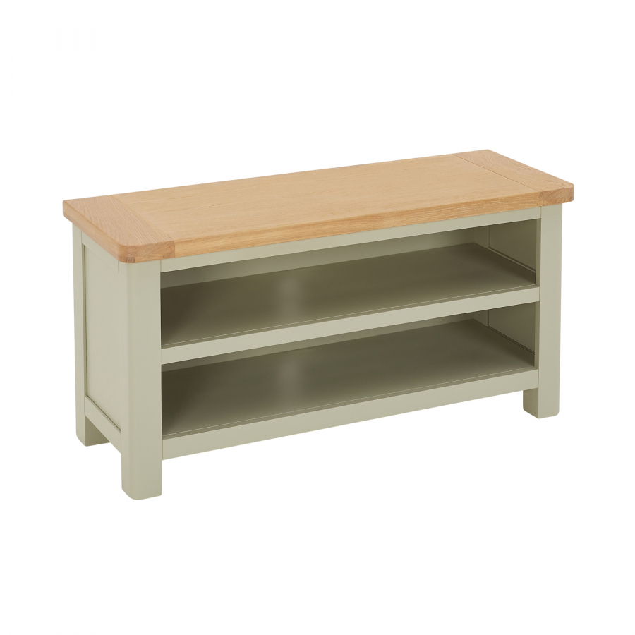 Marbury Sage Green Painted Shoe Storage Hallway Bench | The Furniture ...