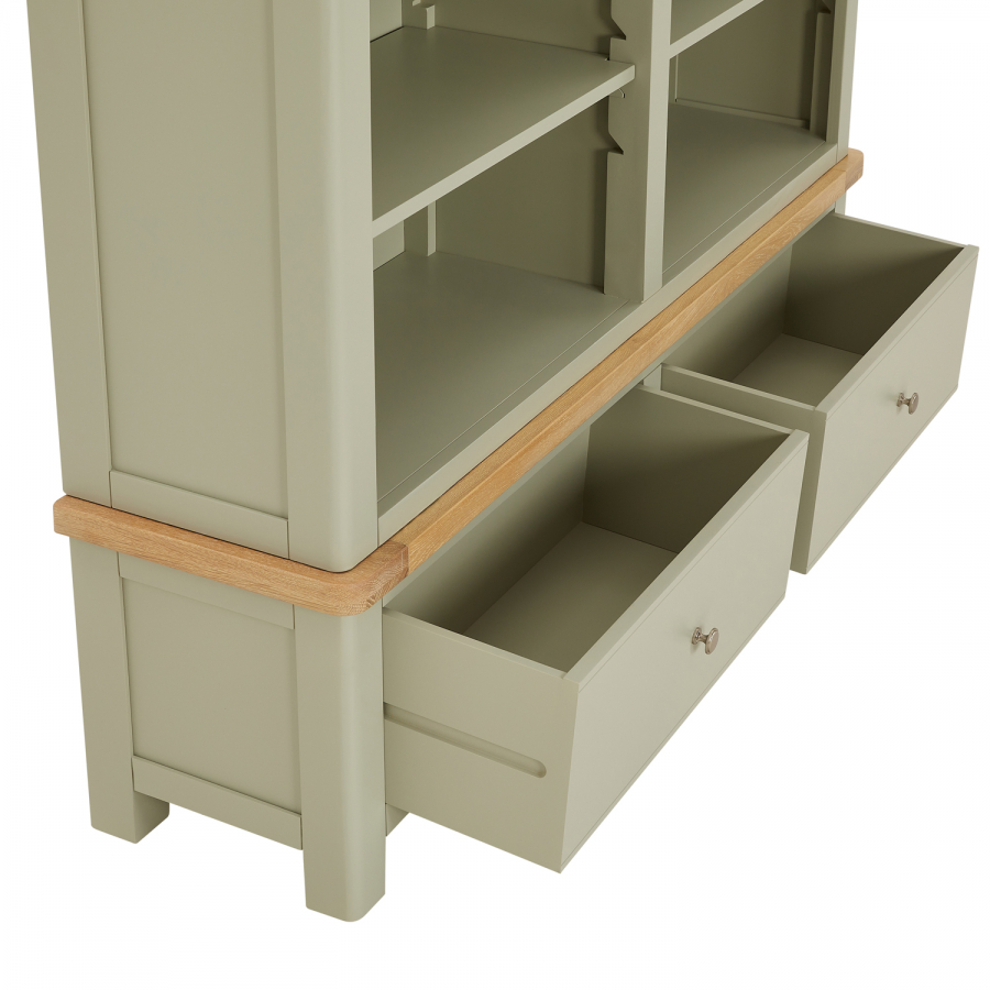 Marbury Sage Green Painted Extra Large Grand Double Library Bookcase ...