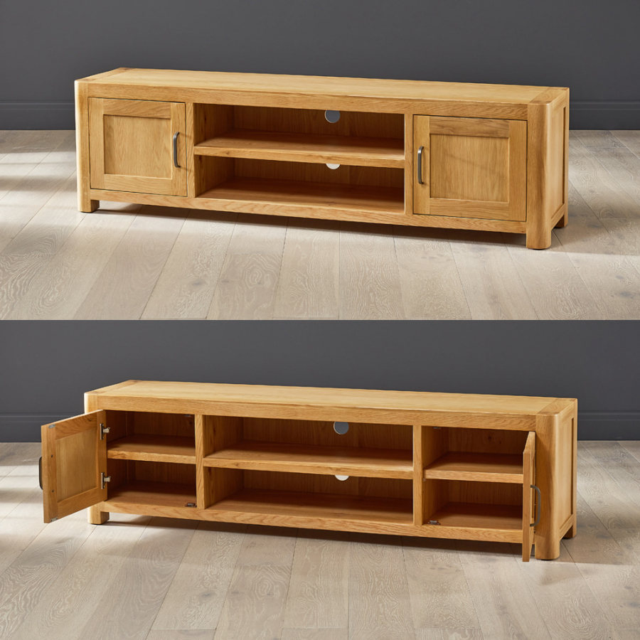 Soho Oak Extra Large Widescreen TV Unit - Up to 80” TV Size | The ...