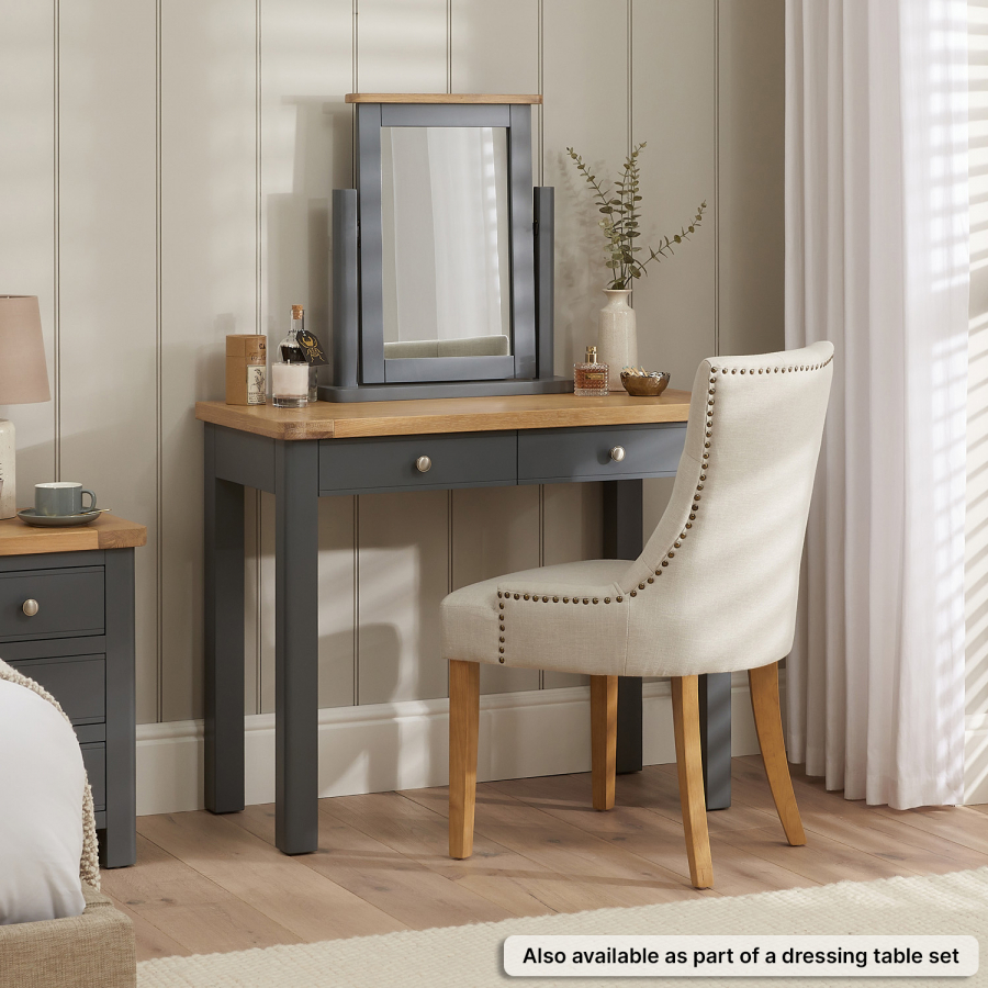 Marbury Slate Grey Painted Vanity Dressing Table Mirror | The Furniture ...