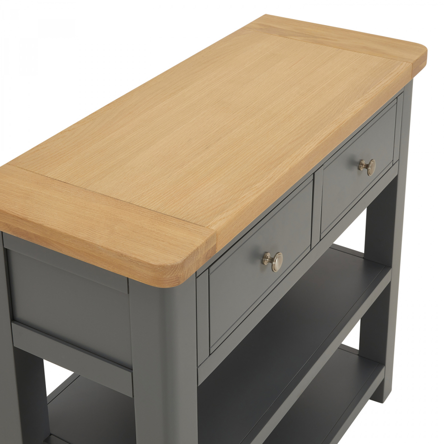 Marbury Slate Grey Painted 2 Drawer Hall Console Table | The Furniture ...