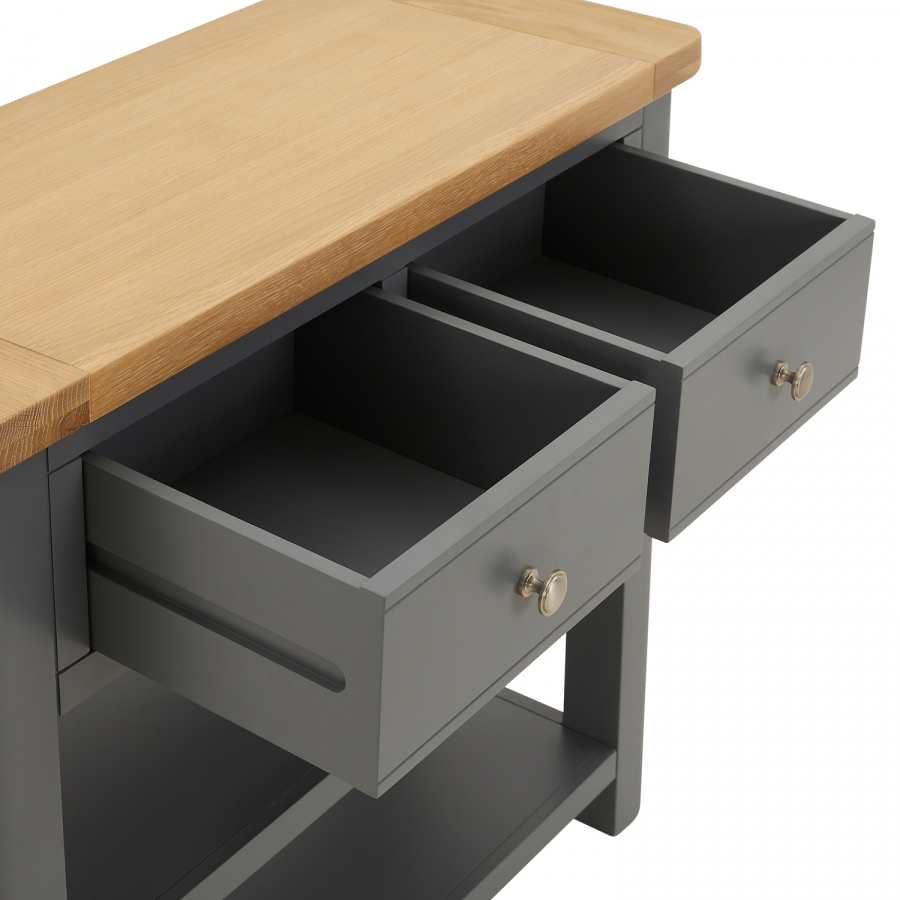 Marbury Slate Grey Painted 2 Drawer Hall Console Table | The Furniture ...