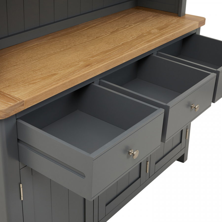 Marbury Slate Grey Painted Large Glazed Dresser Sideboard | The ...