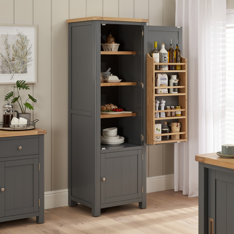 Marbury Slate Grey Painted Single Kitchen Larder Pantry Cupboard | The ...