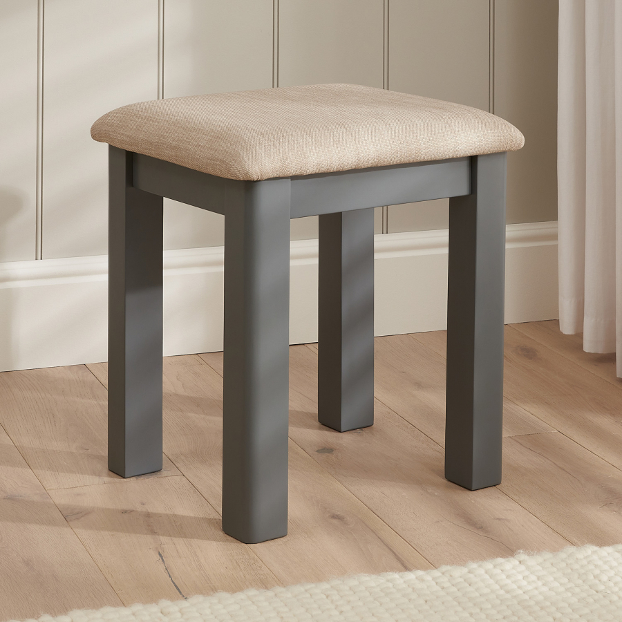 Marbury Slate Grey Painted Twin Pedestal Dressing Table Set with Stool ...
