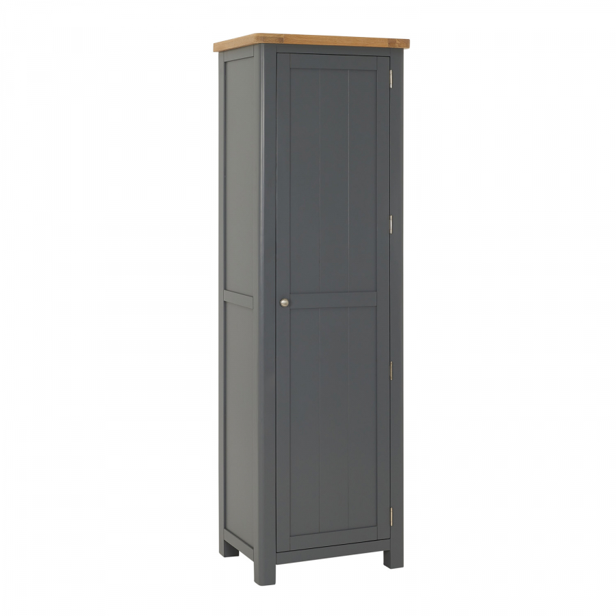 Marbury Slate Grey Painted Single Shaker Linen Cupboard | The Furniture ...