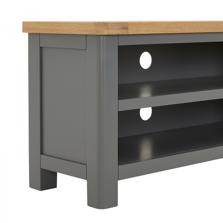 Marbury Slate Grey Painted Small TV Unit Stand – Up to 50” TV Size ...
