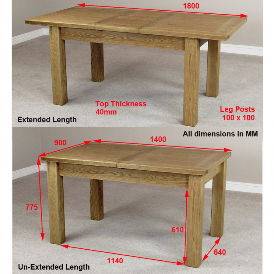 Cheshire Oak Medium Extension Dining Table Seats 6 to 8 | The Furniture ...