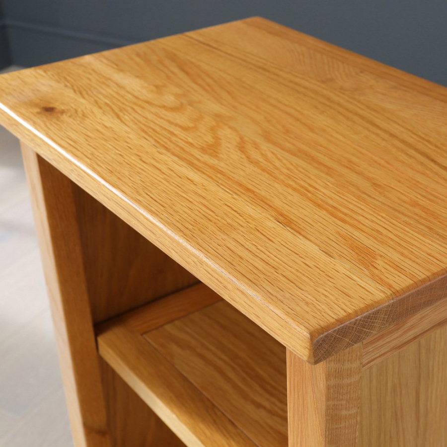 London Essentials Oak Mini Narrow Adjustable 3 Shelf Bookcase | The ...