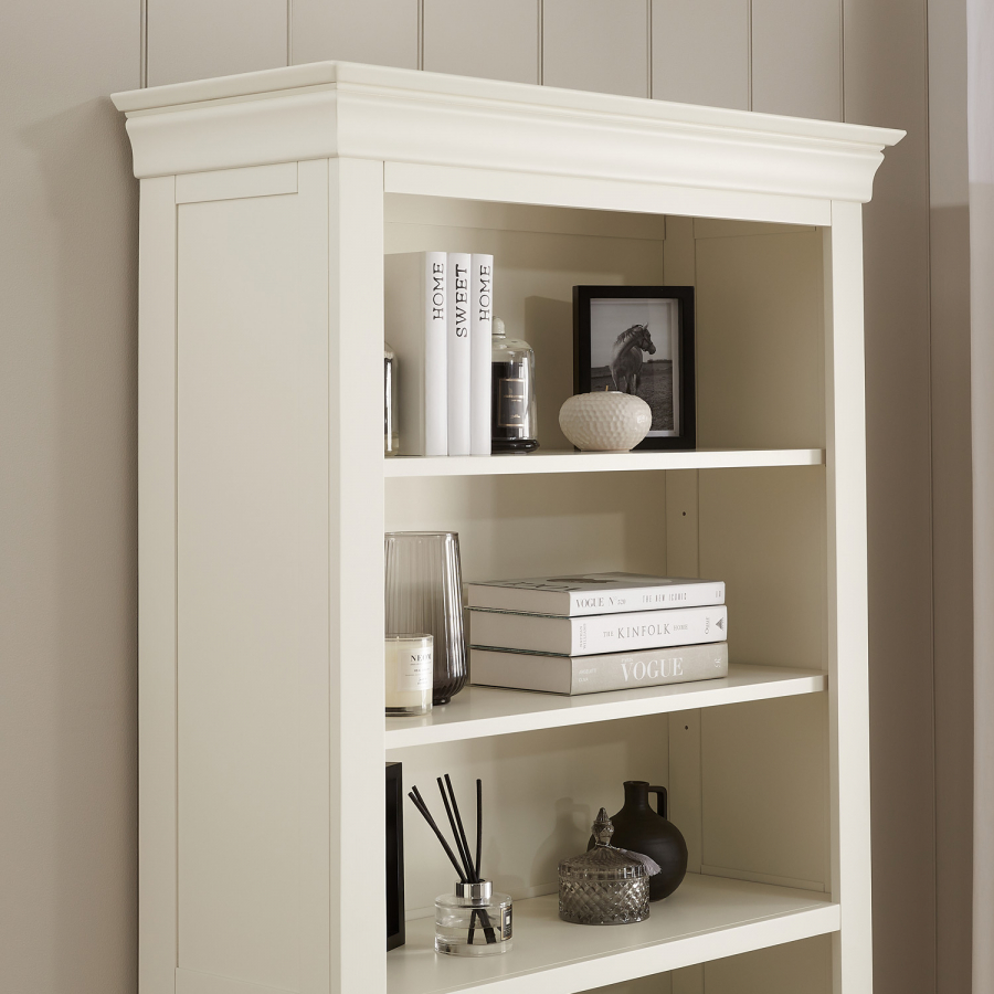 Wilmslow White Painted Tall Large Bookcase | The Furniture Market
