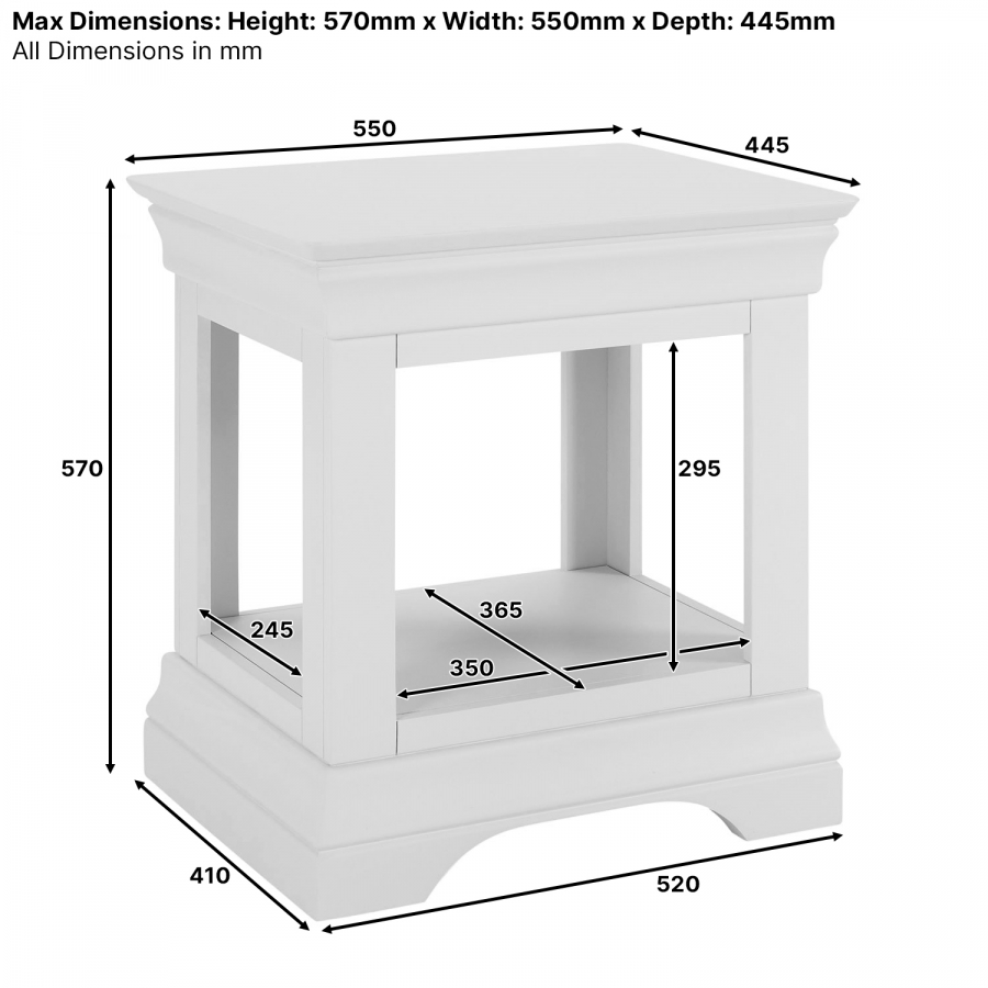 Wilmslow White Painted Lamp Side Table | The Furniture Market