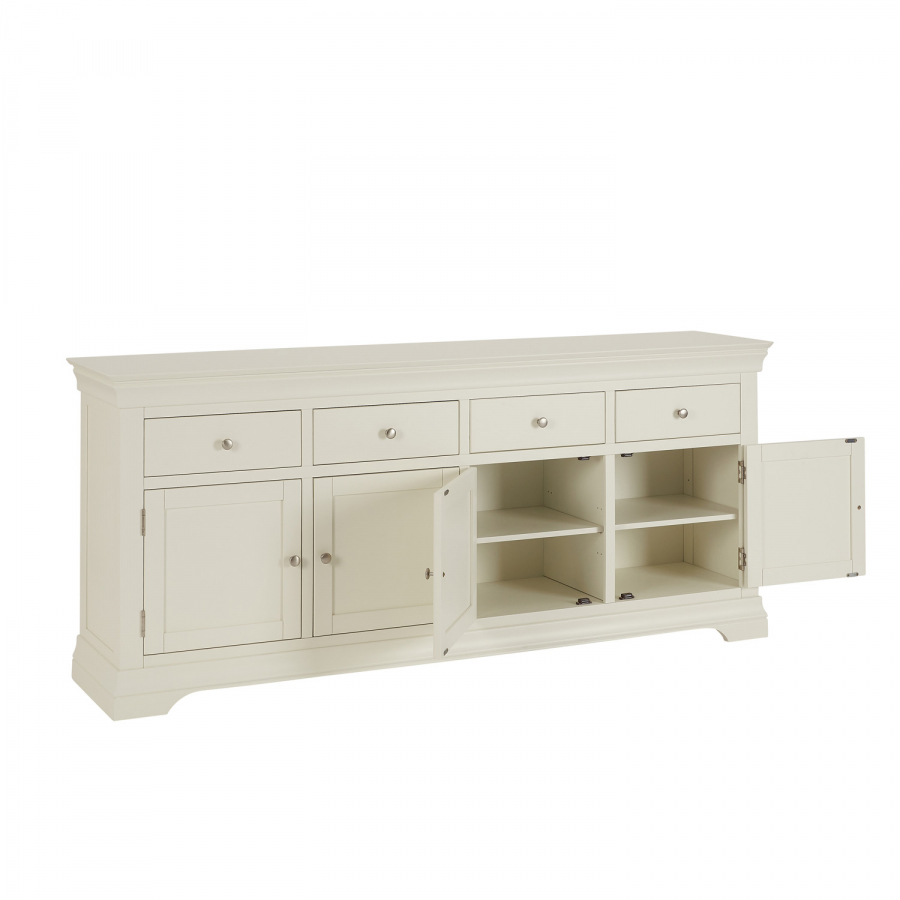 Wilmslow White Painted Extra Large 4 Drawer 4 Door Sideboard | The ...