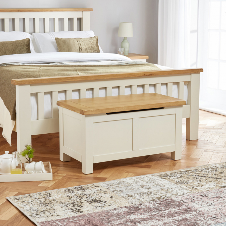 Cotswold Cream Painted Blanket Box | The Furniture Market