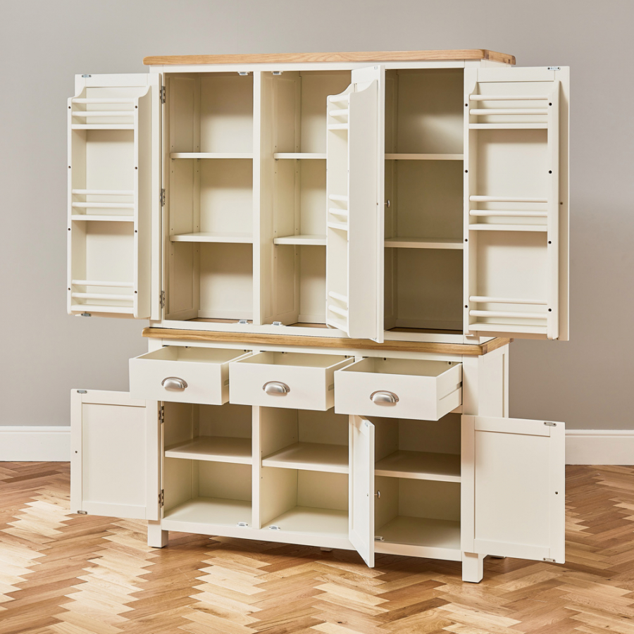Cotswold Cream Painted Triple Kitchen Larder Pantry Cupboard | The ...