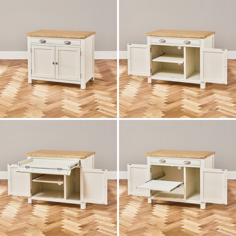 Cotswold Cream Painted Hideaway Computer Desk | The Furniture Market