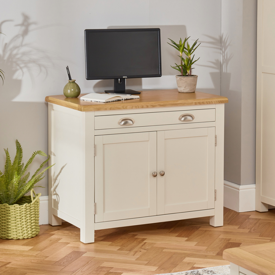 Cotswold Cream Painted Hideaway Computer Desk | The Furniture Market
