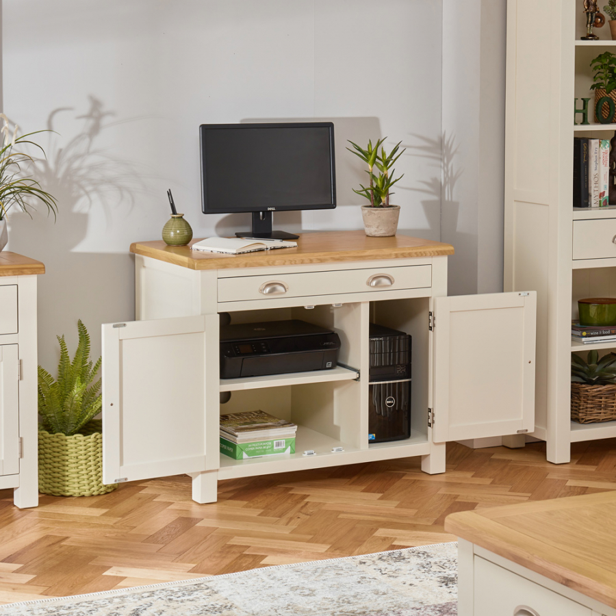Cotswold Cream Painted Hideaway Computer Desk | The Furniture Market
